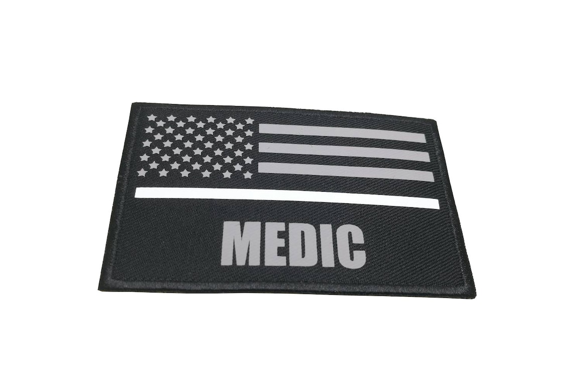 EMS EMT Medic Paramedic USA Flag Patch Thin White Line Patch - Etsy