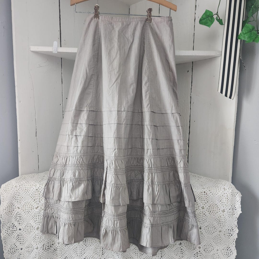 Vintage Heatherbloom Gray Ruffled Polished Cotton Petticoat or Slip ...