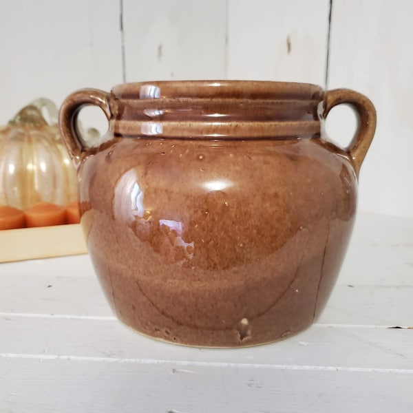 Stoneware Bean Pot - Etsy