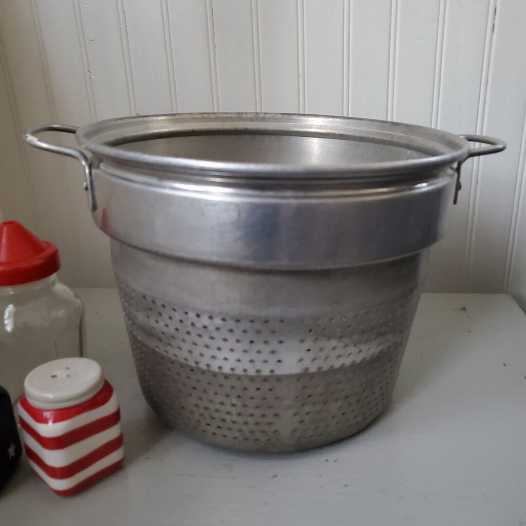Rustic, Primitive Farmhouse Metal Colander / Strainer / Pot Insert With ...