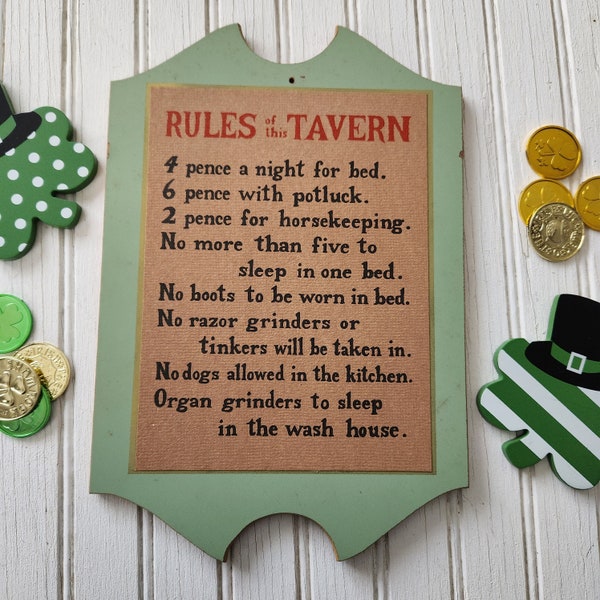 Rules of the Tavern Sign - Etsy