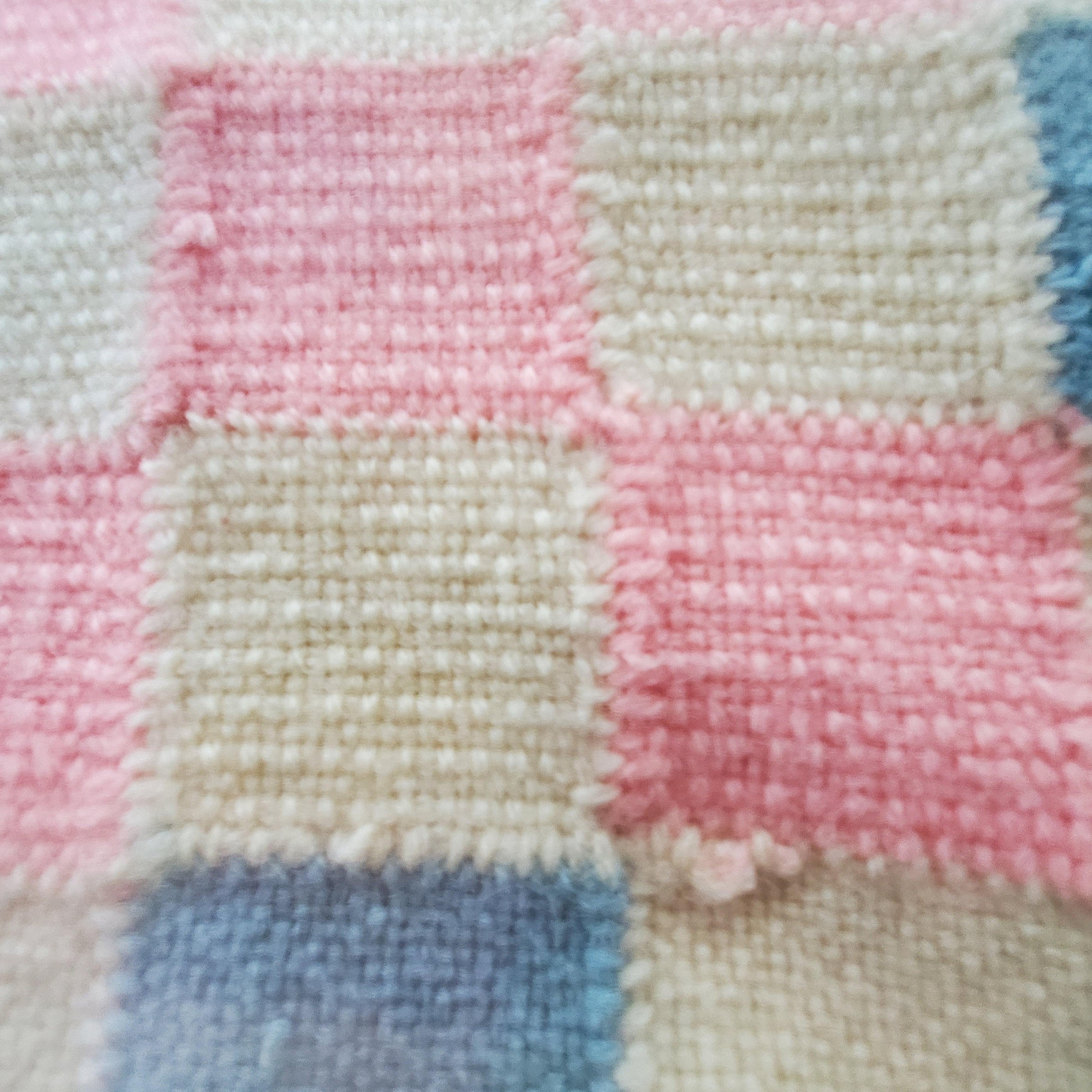 Vintage Crochet Pink and Blue Patchwork / Checker Board Pattern Baby ...