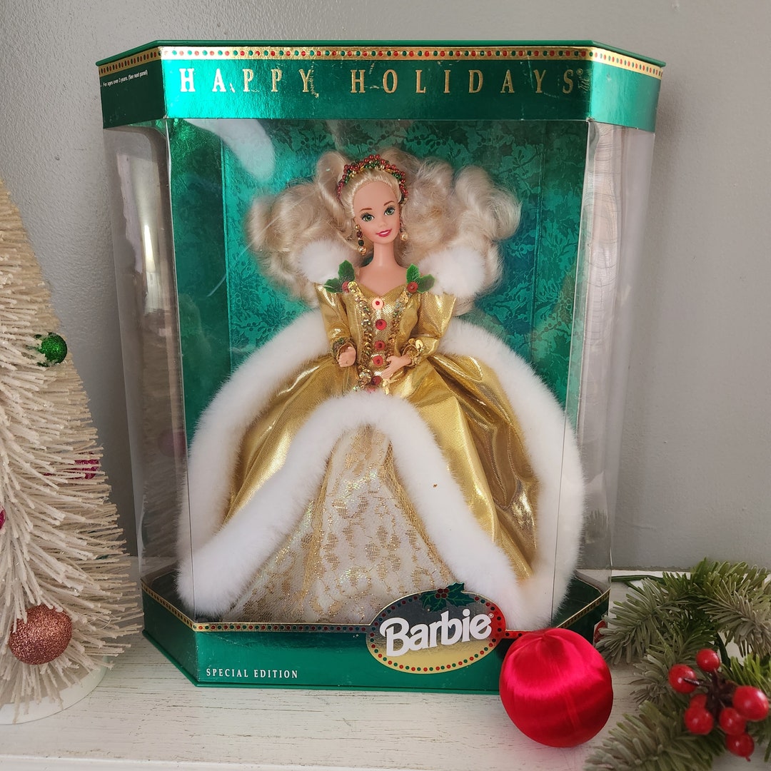 Special Edition 1994 Holiday Barbie in Gold Dress With Fur -NIB ...
