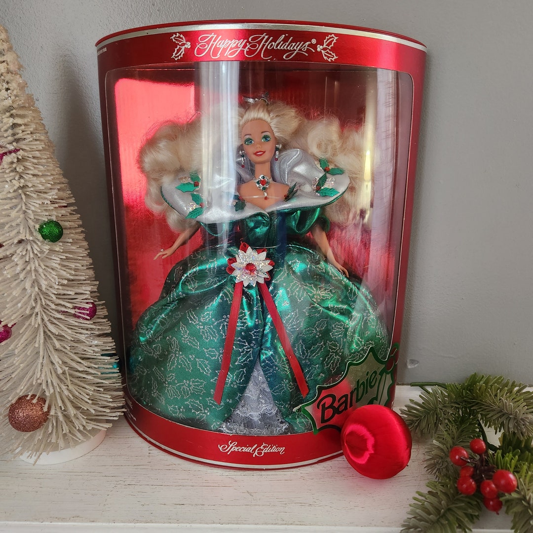 Special Edition 1995 Holiday Barbie in Green Dress -NIB - Beautiful ...