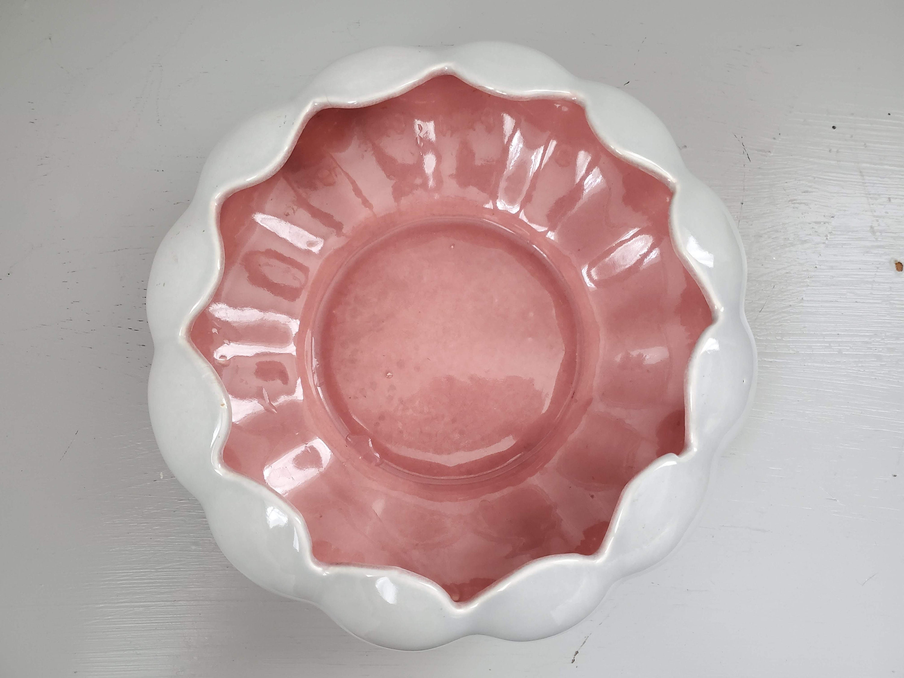 Red Wing Pottery Gray and Salmon Pink Console Bowl Marked 278 - Etsy