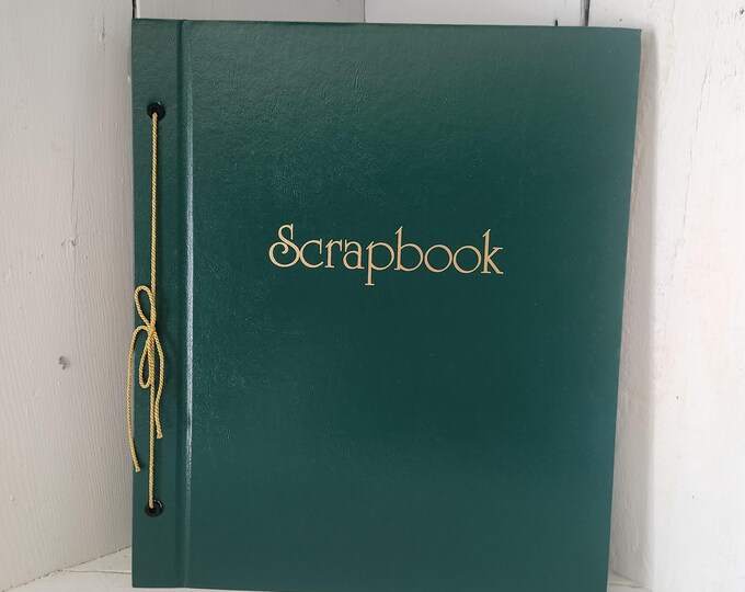 Green and Gold Bound Scrapbook - Like New! Empty Pages - Large Size ...