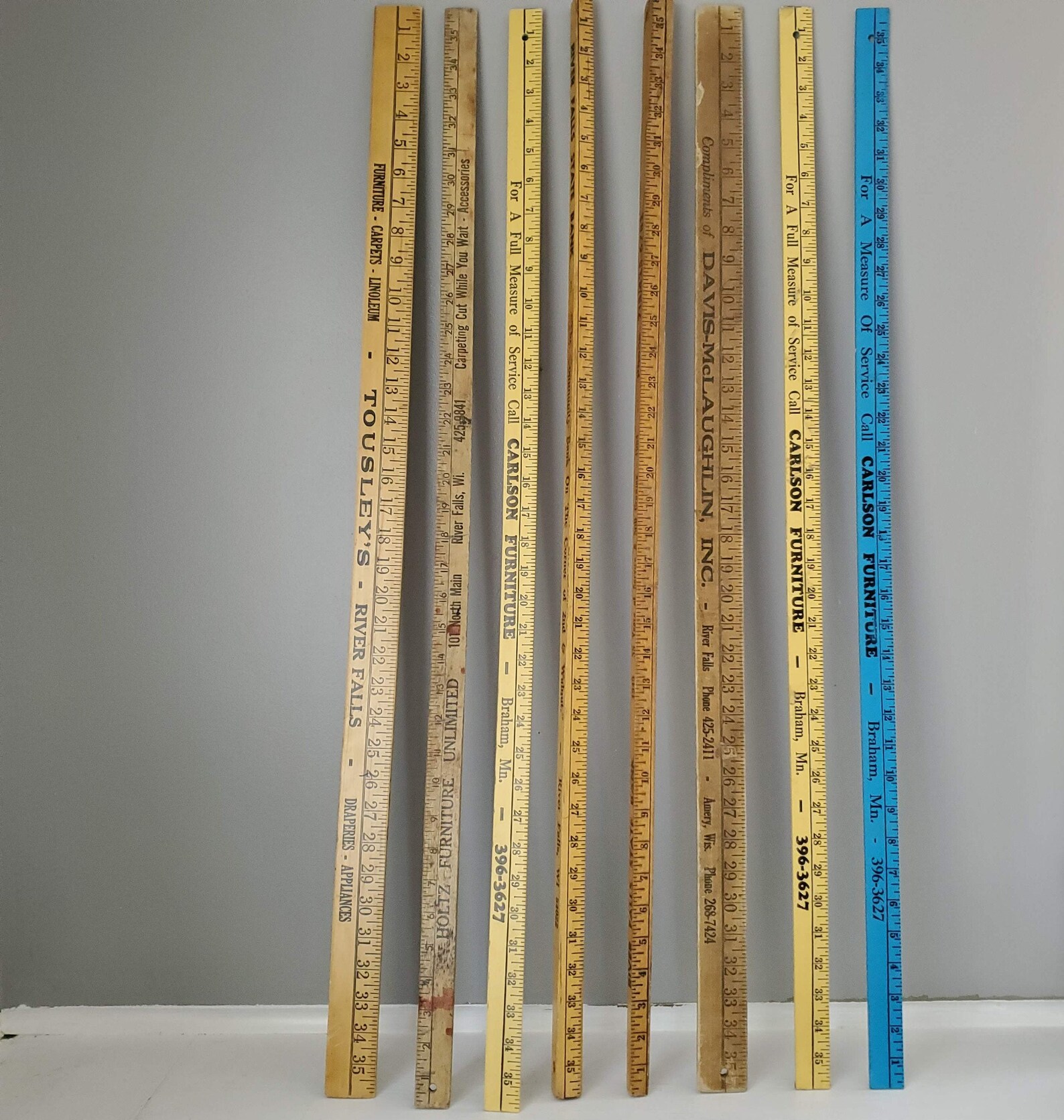 8 Vintage Yard Sticks zwei von ihnen sind Holz 4 Sided /3 | Etsy