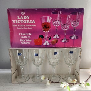 Lady Victoria Wine Glasses - Set of Four Chantelle Pattern - Original ...