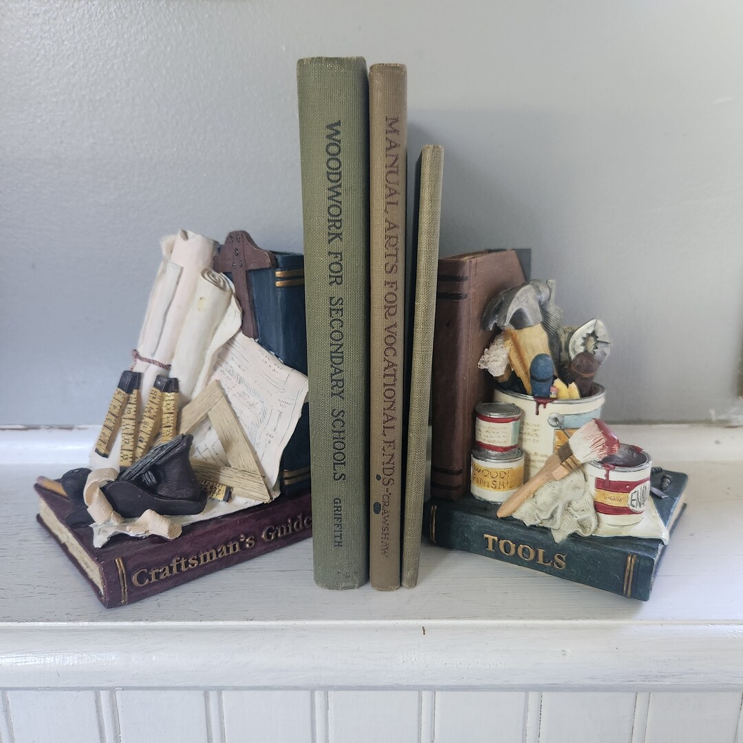 Vintage Craftsman and Tools Bookends 1990s Amazing Detail Perfect for ...