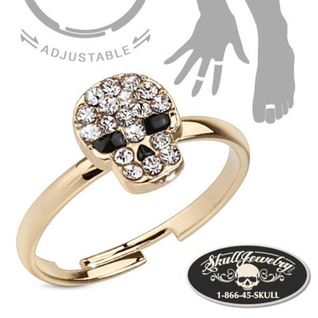 Skull-errific' Adjustable Brass Mid-ring Toe Ring Adj001 - Etsy