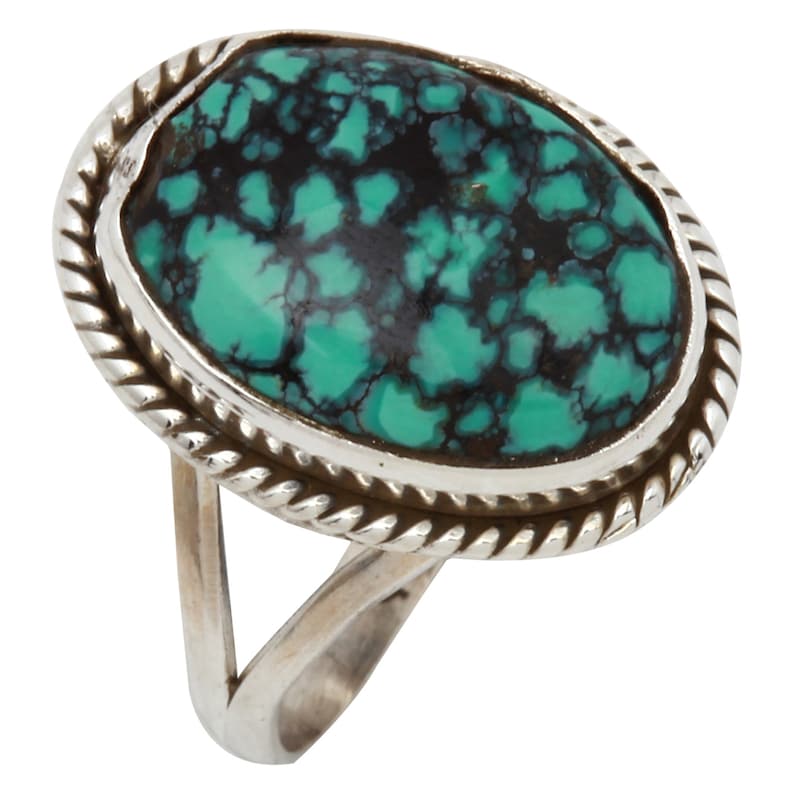 Awesome Natural Turquoise Ring, Sterling Silver Ring for Women, Simple ...