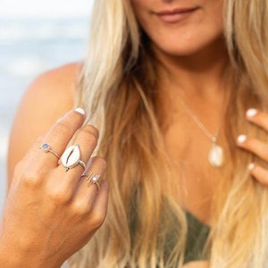 Cowrie Shell Ring, Sterling Silver, Boho Ring, Handmade Jewelry ...