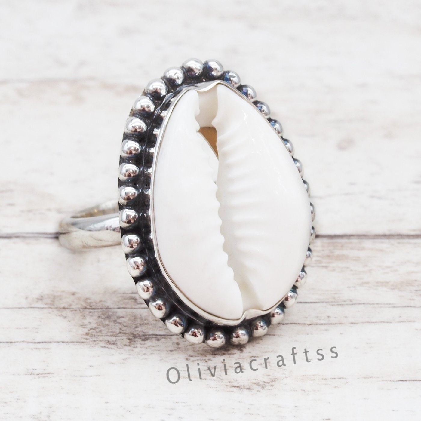 Cowrie Ring Cowrie Shell Ring Beach Shell Ring Beach Cowrie - Etsy