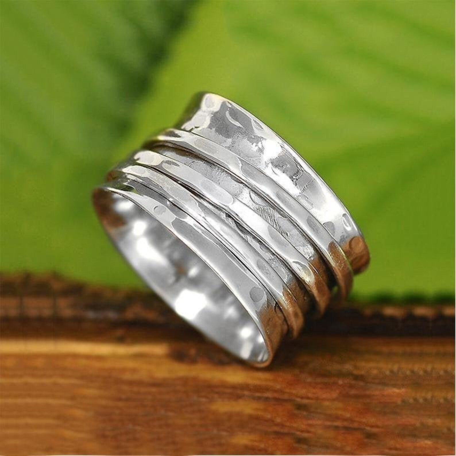 Spinner Ring, 925 Sterling Silver Ring for Woman, Meditation Fidget ...