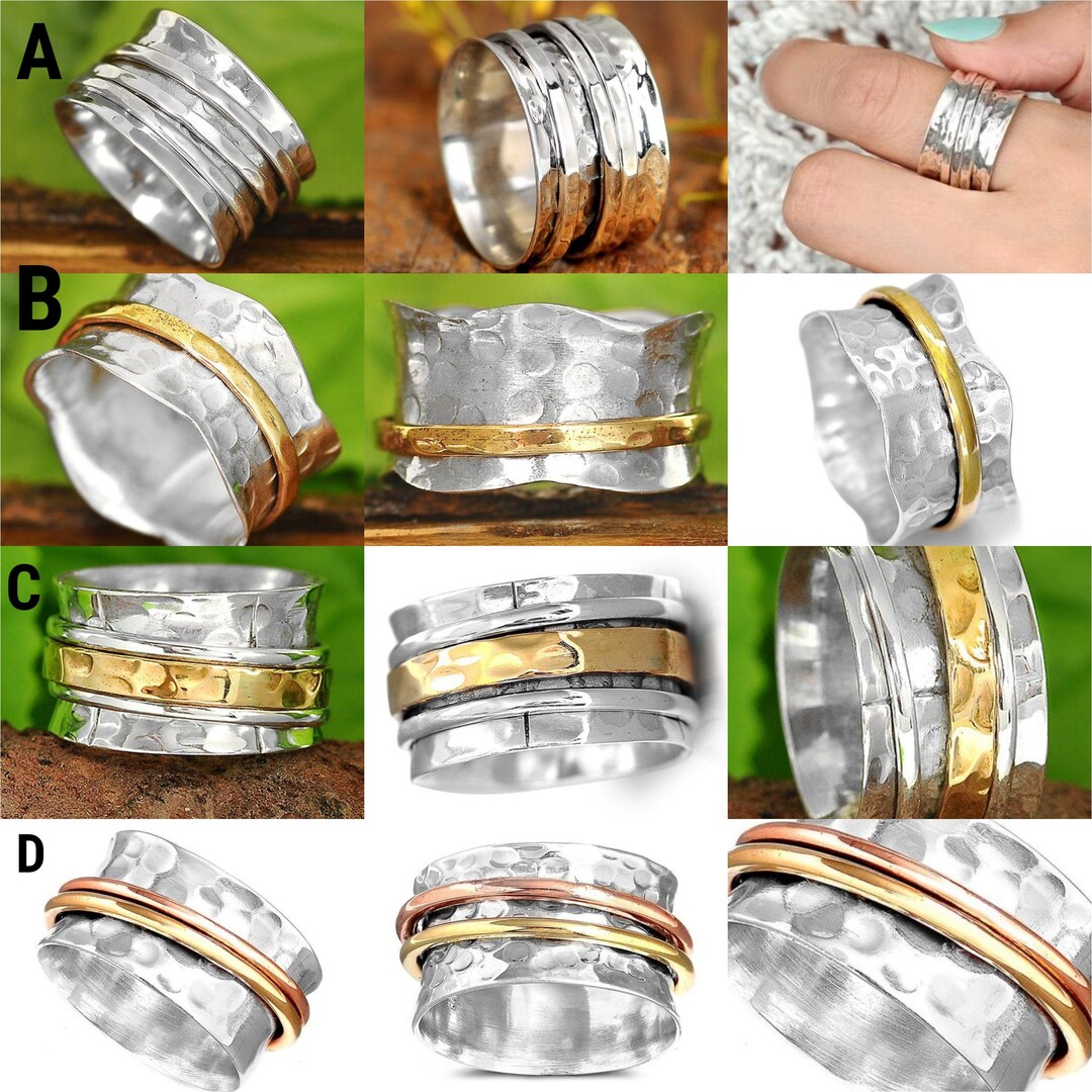 Sterling Silver Spinner Rings for Women, Wind Spinner, Sterling Silver ...