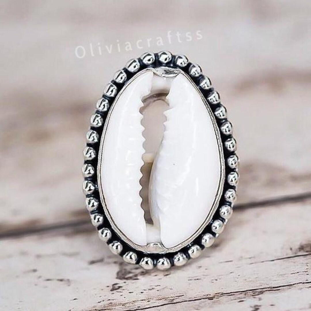 Cowrie Ring Cowrie Shell Ring Beach Shell Ring Beach Cowrie - Etsy