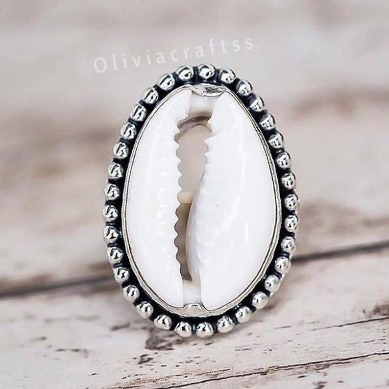 Cowrie Ring Cowrie Shell Ring Beach Shell Ring Beach Cowrie - Etsy