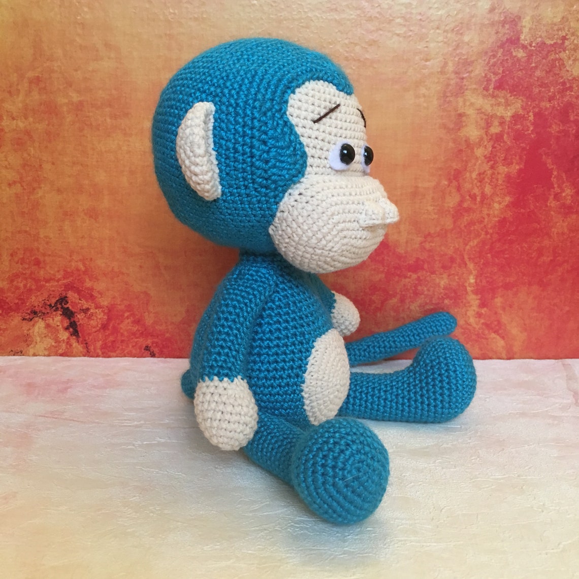 Cute Blue Monkey Toy for Baby Boy and Girl Stuffed Safari | Etsy