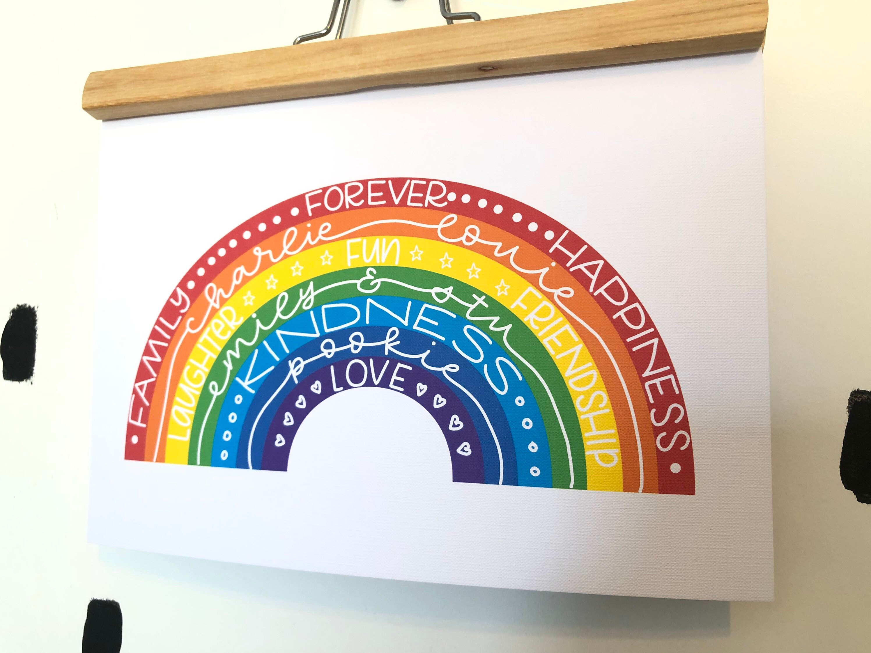 Rainbow Family Tree Print, Personalised Rainbow Print, Family Tree Hand ...