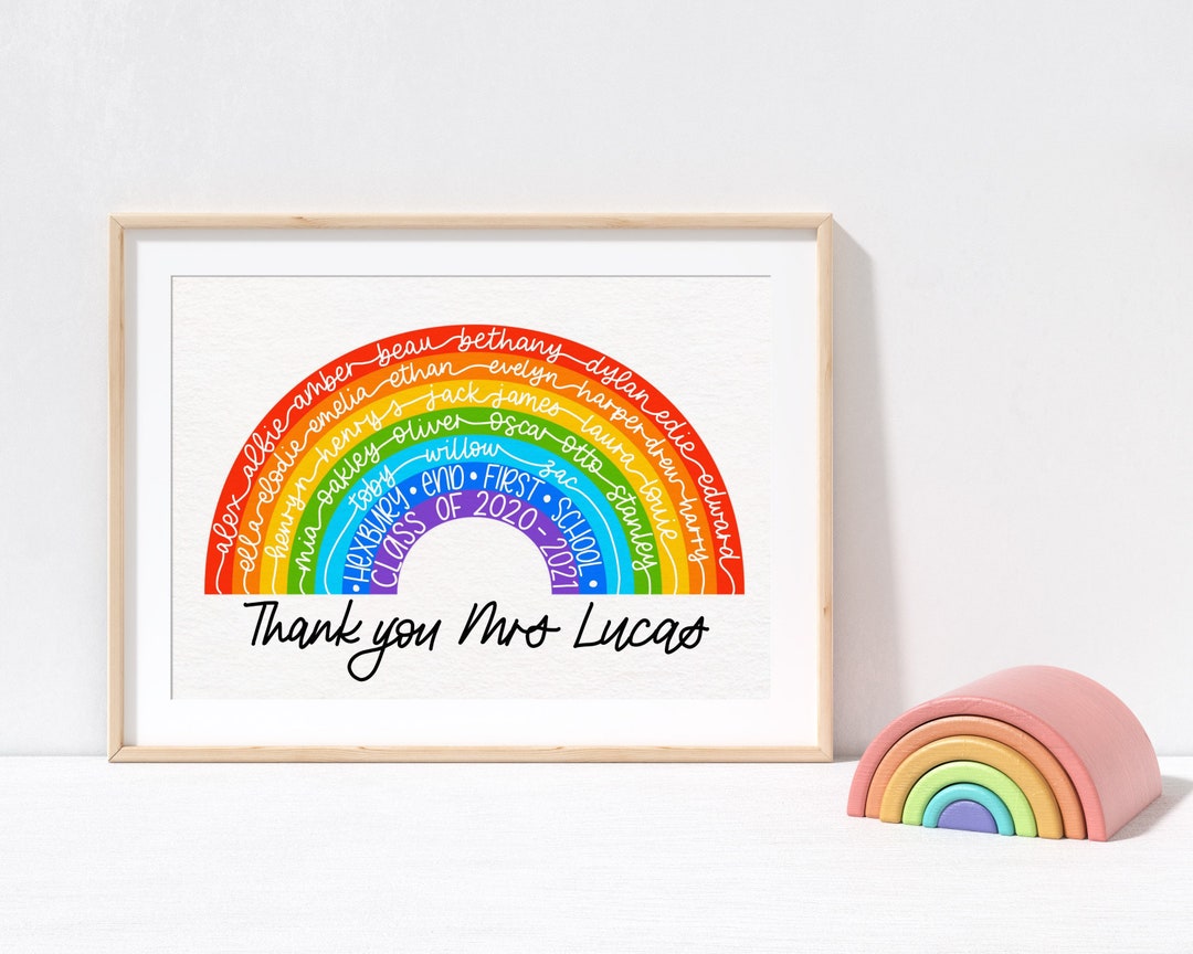 Teacher Appreciation End of School Year Thank You Gift, Class Rainbow ...