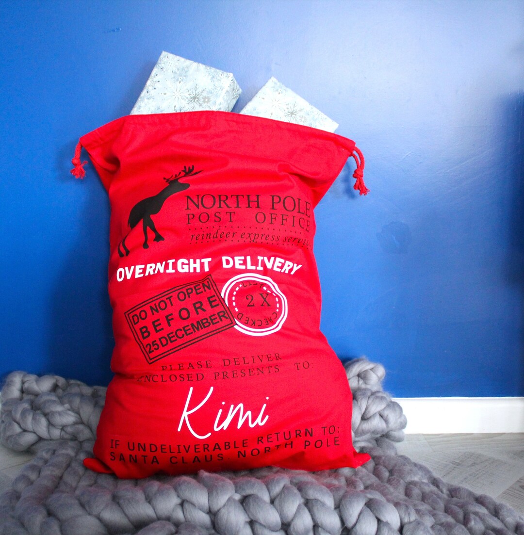 Personalised Large Santa Sack, Christmas Sack, Custom Name Sack Bag - Etsy