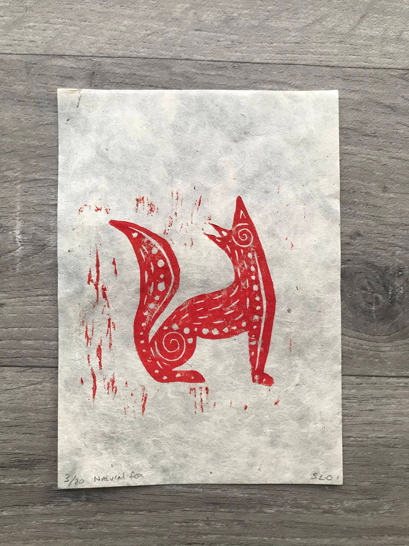 Natural Fox Handmade Linocut Print | Red Fox | Gift for Fox Lover | Fox ...