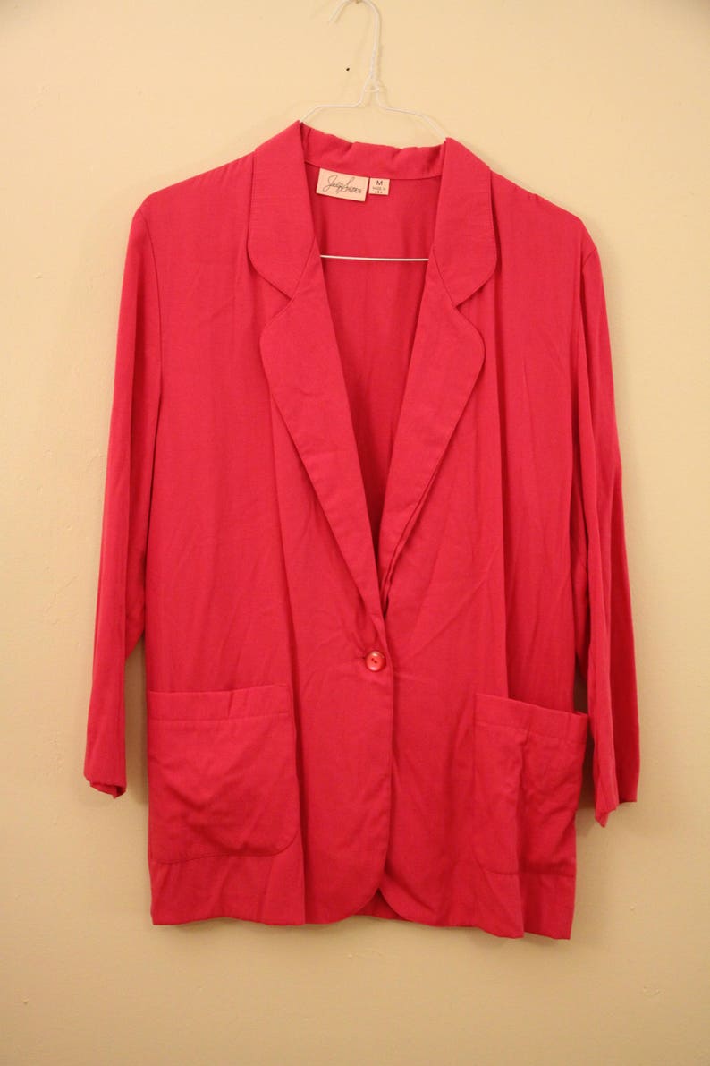 80s Era Vintage Fuschia Oversize Blazer Jacket in Women's - Etsy