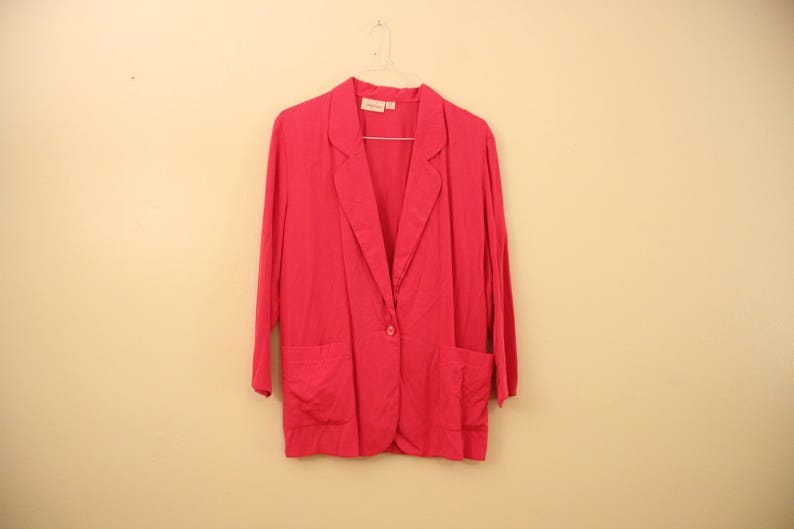 80s Era Vintage Fuschia Oversize Blazer Jacket in Women's - Etsy