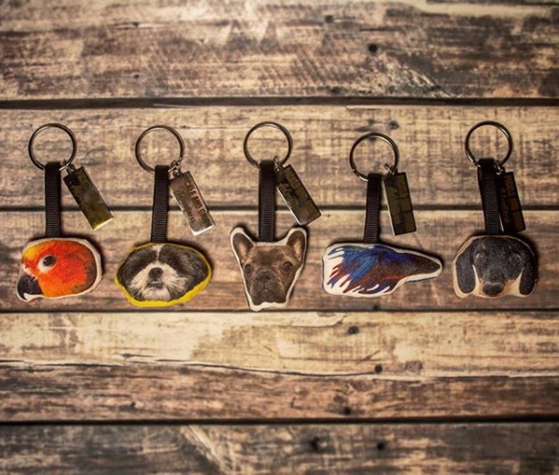 Custom Pet Head Keyring / Keychain dog cat animal photo | Etsy