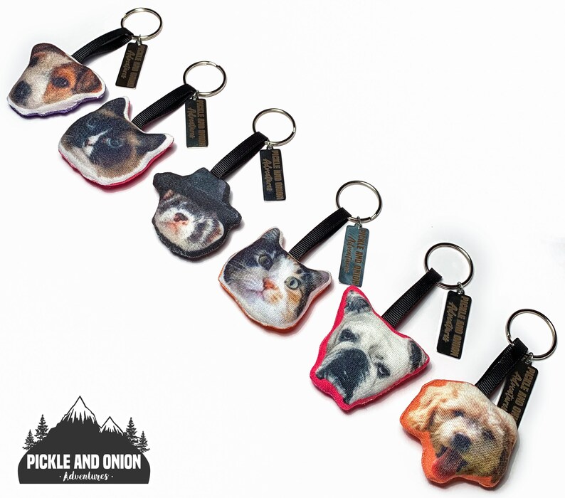 Custom Pet Head Keyring / Keychain dog cat animal photo | Etsy