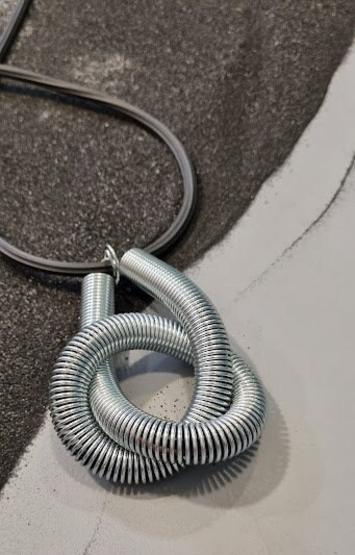 Contemporary Silver Statement Pendant Necklace, Silver Chunky Pendant ...