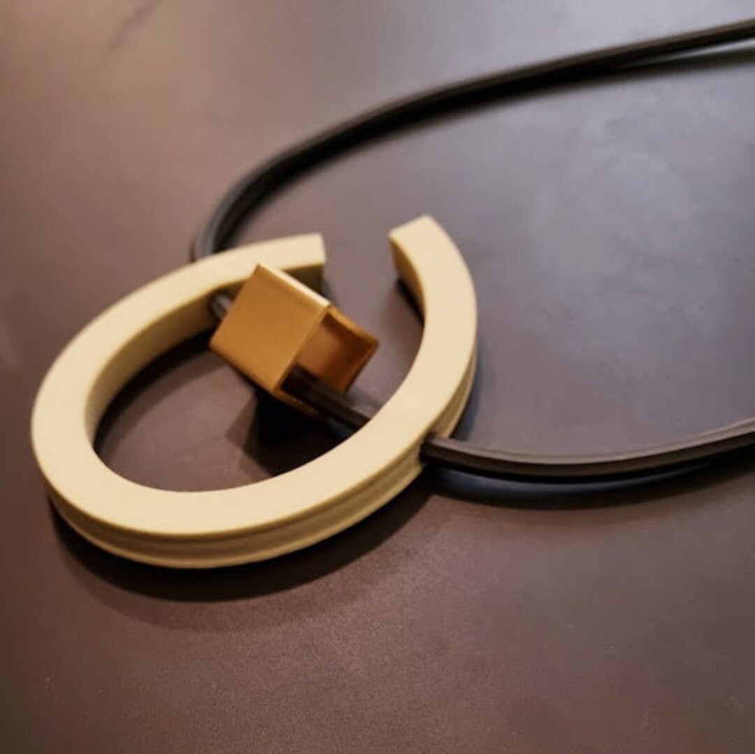 Beige & Gold Rubber Pendant Necklace, Beige Asymmetric Pendant, Beige ...