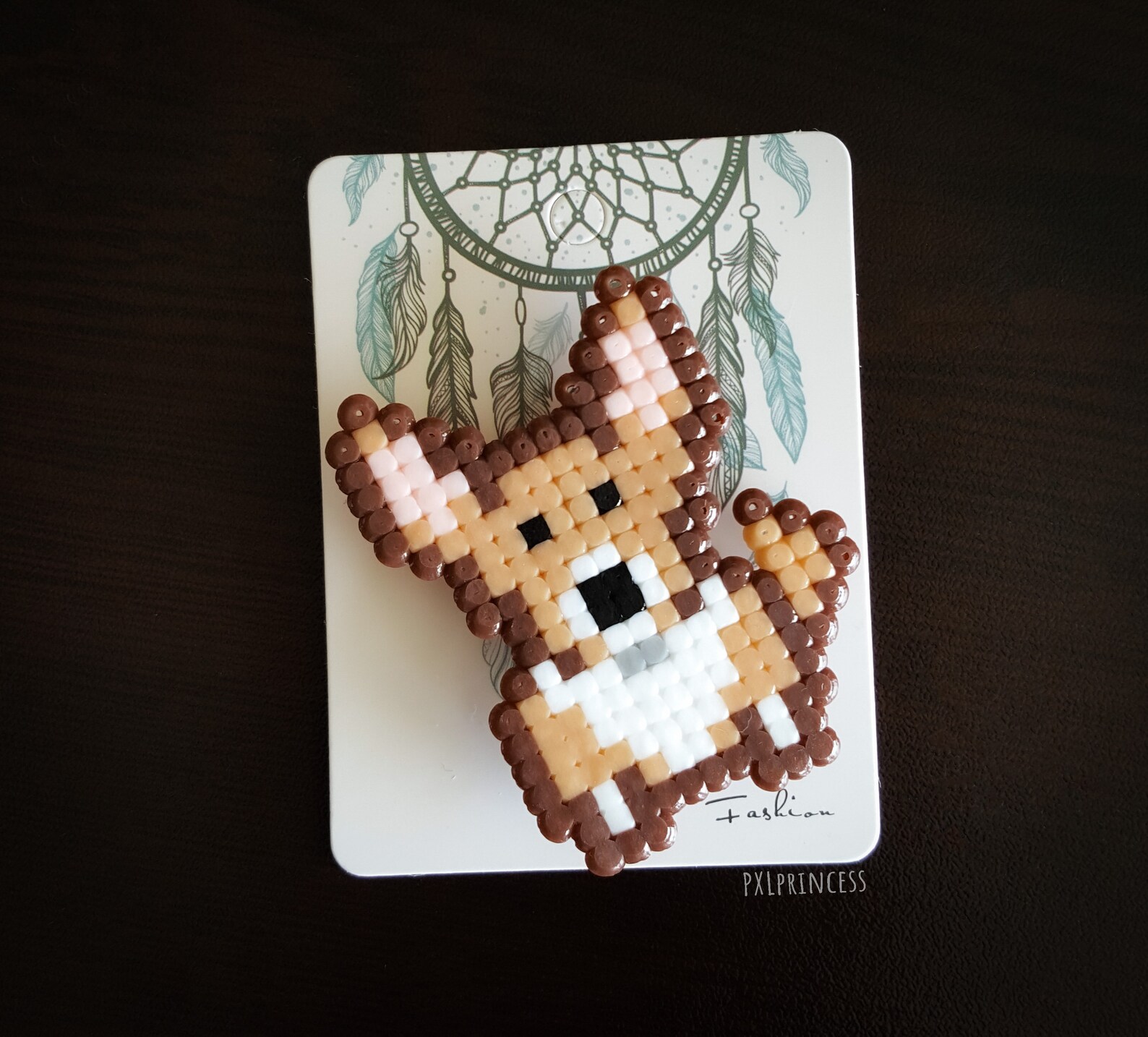 Corgi Dog pin Pixel art Corgi butt brooch 8 bit Hama Perler | Etsy