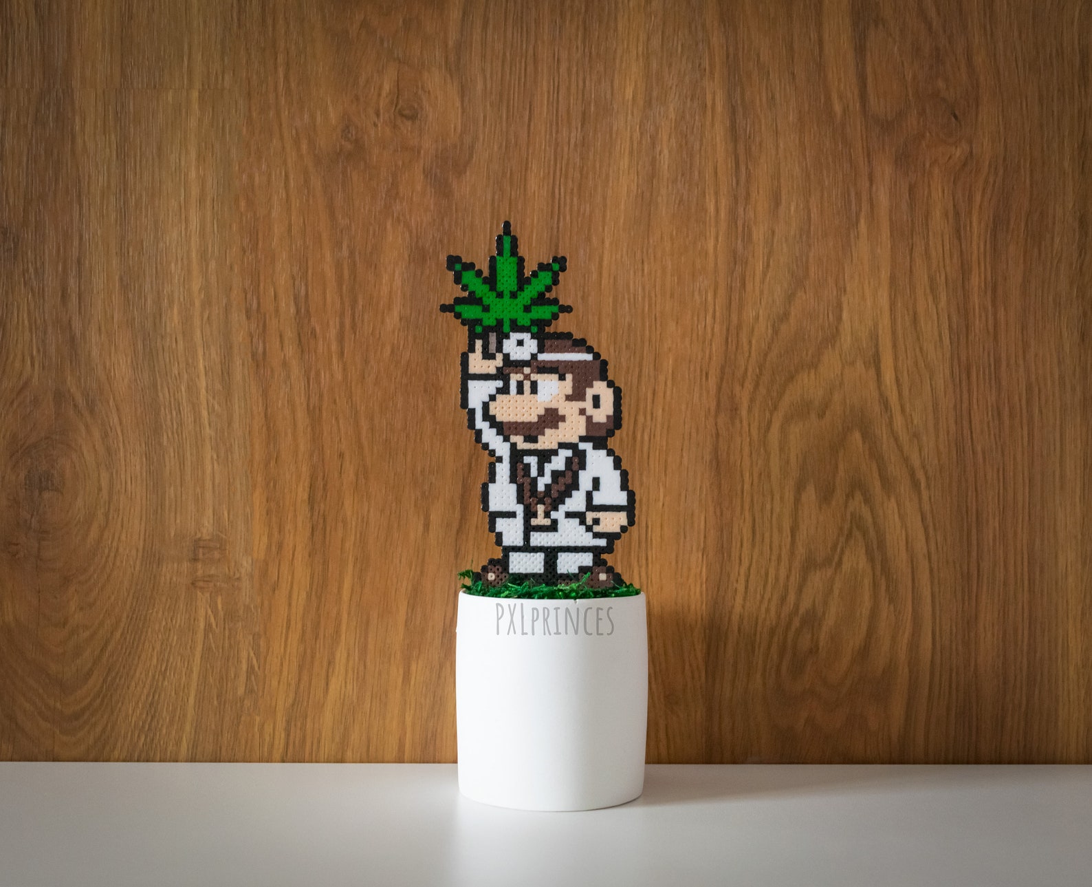 Pixel Plant in a Pot Dr Mario Stoner Perler Super Mario | Etsy