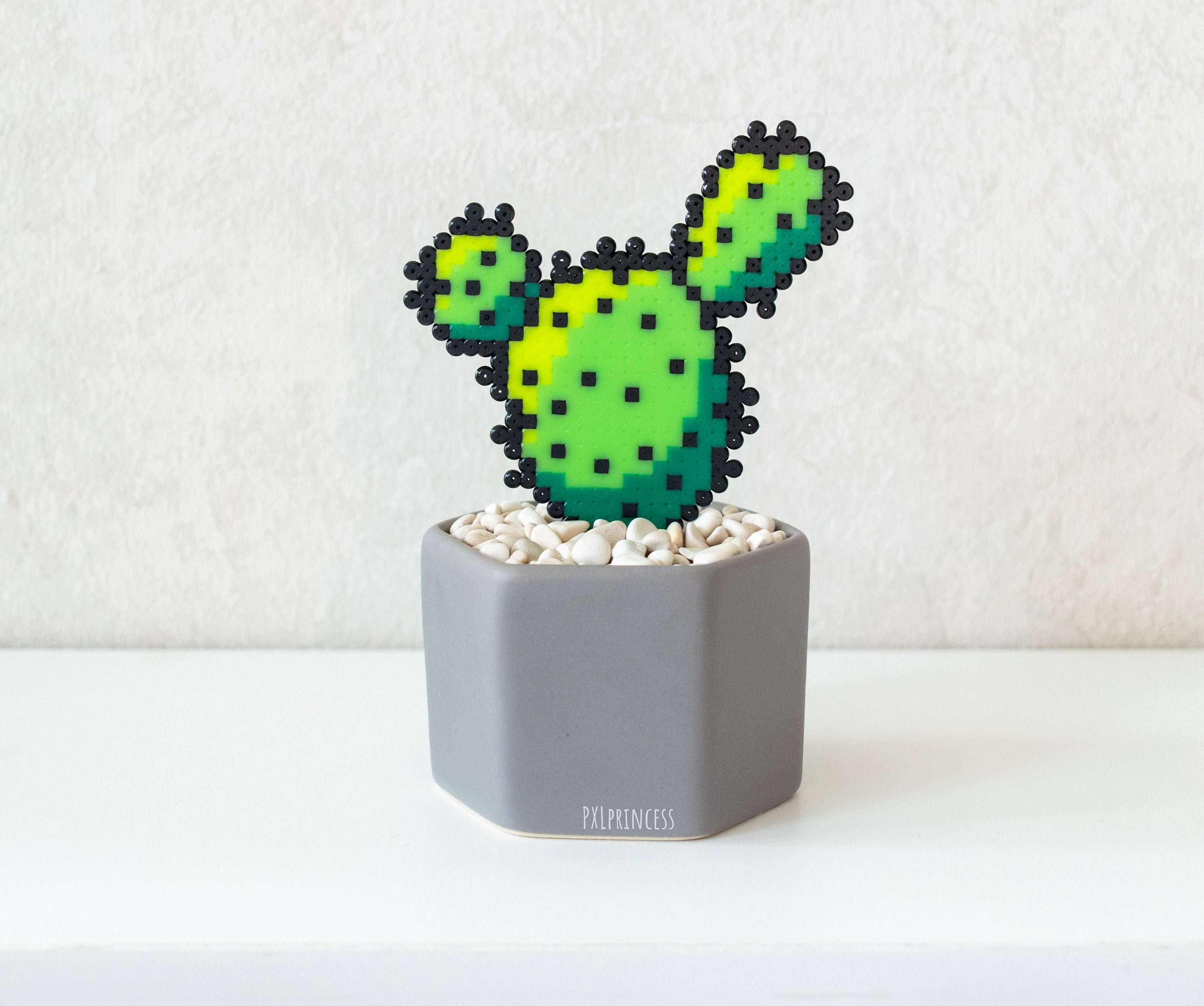 Cacti Hexagon Pixel Art Succulent Perler Hama Cactus Pixel | Etsy