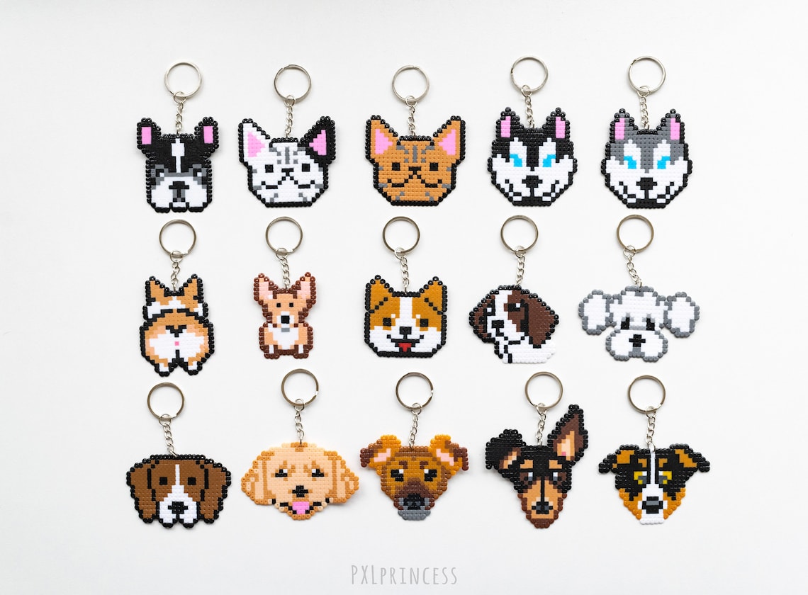 Corgi perro llavero Pixel arte Corgi trasero 8 bit Shiba - Etsy México