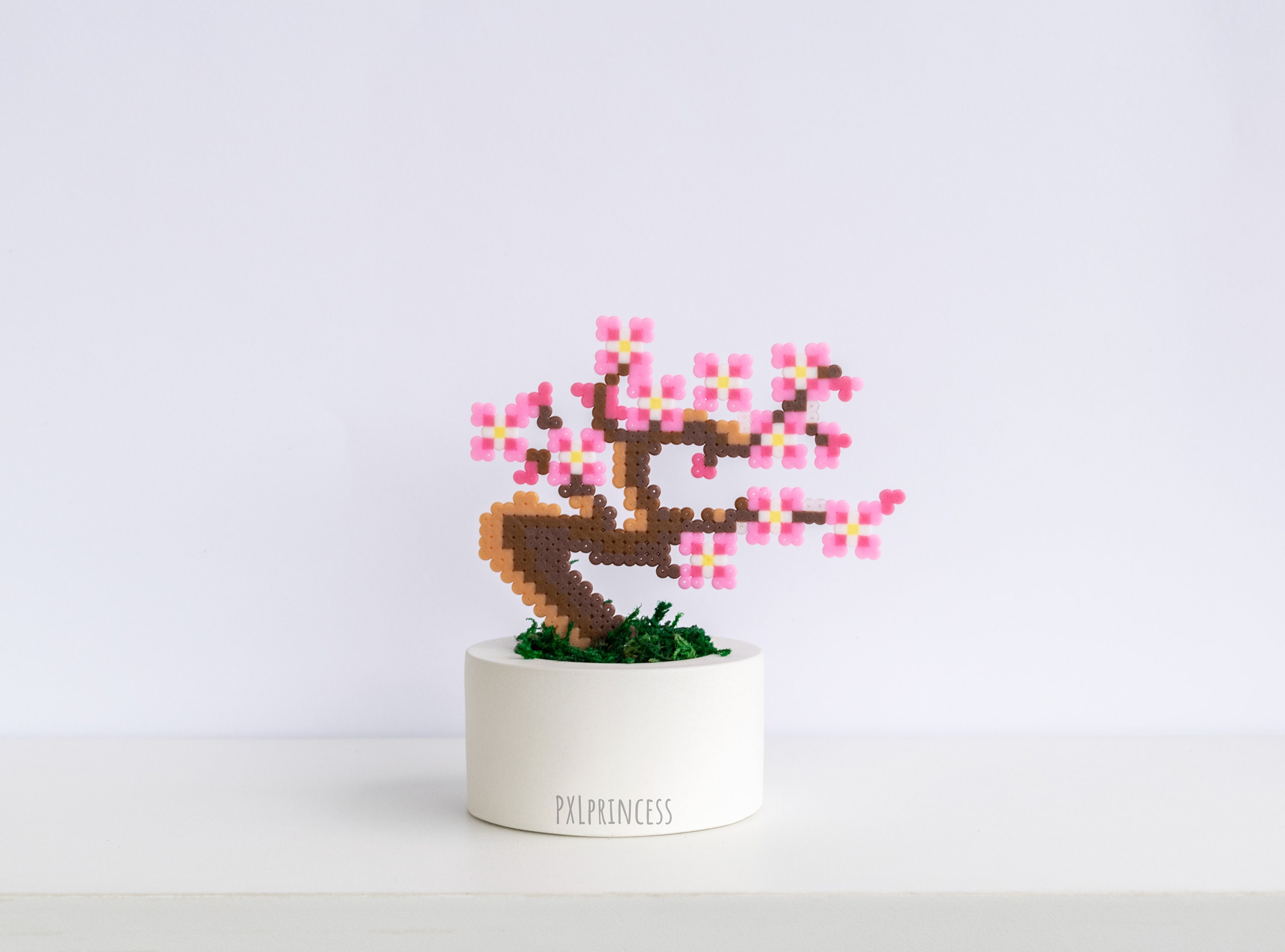Bonsai Tree SET of 3 Pixel Plant in Concrete Pot Artificial Plant ...
