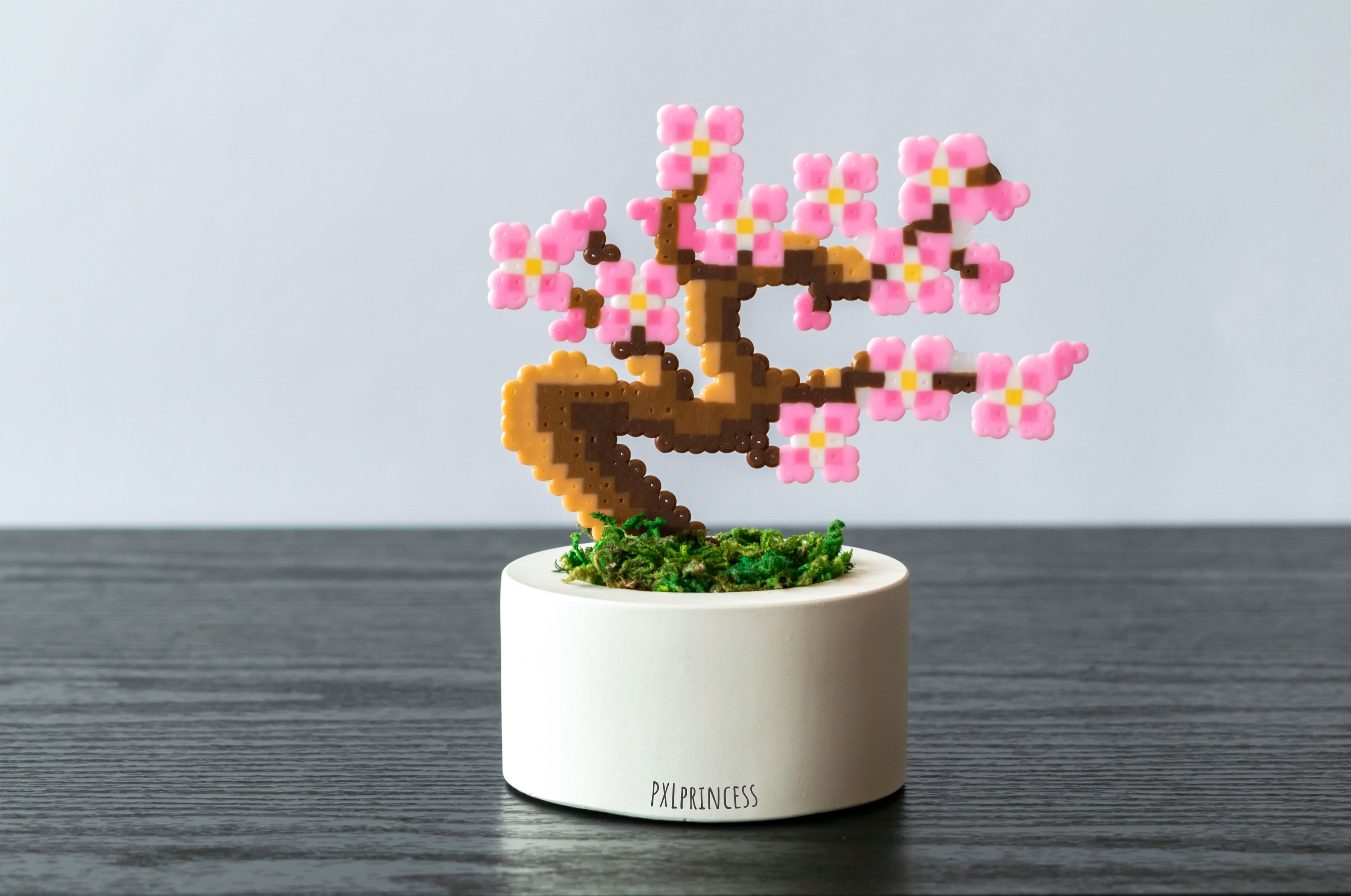 Bonsai Tree SET of 3 Pixel Plant in Concrete Pot Artificial Plant ...