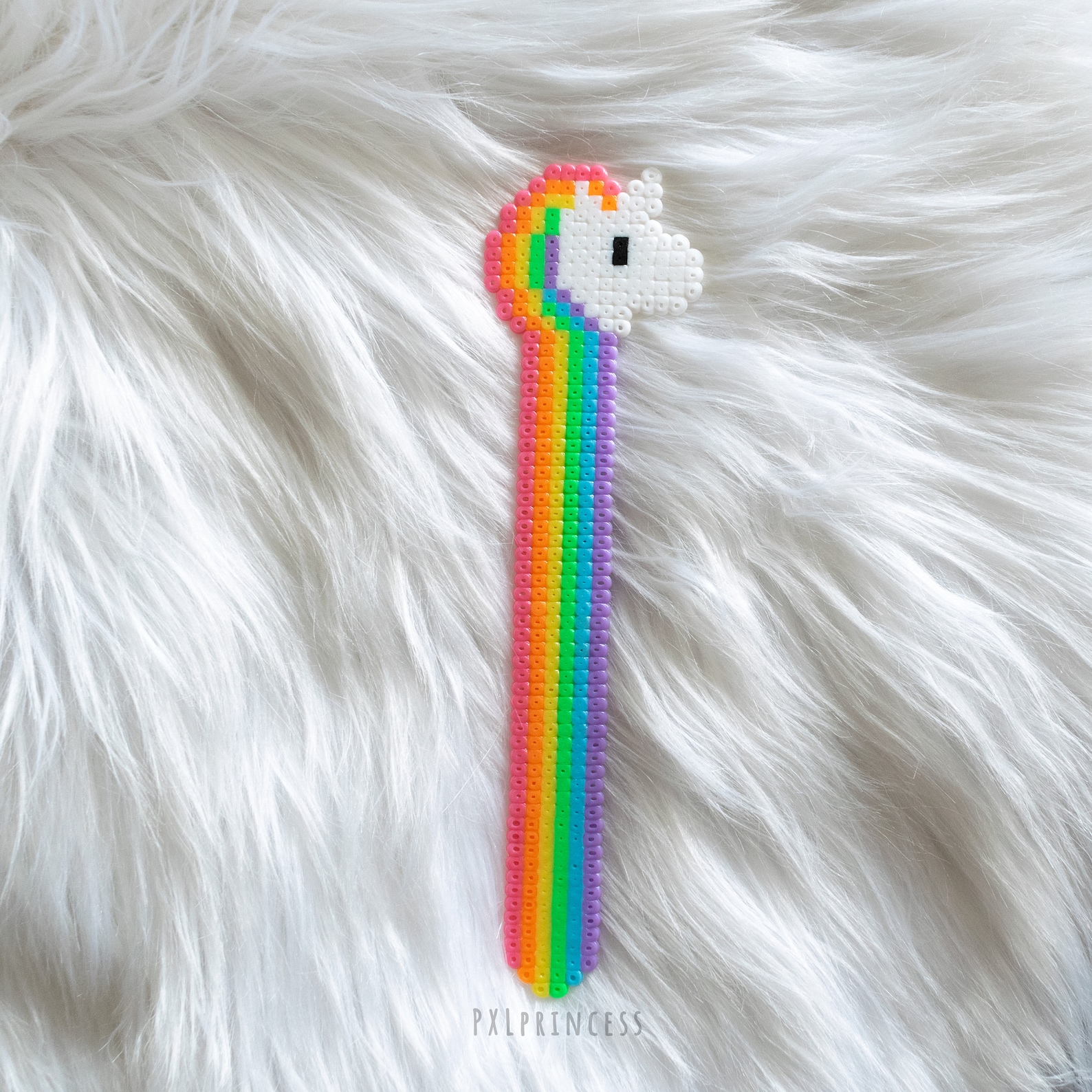 Unicorn Bookmark Pixel Art Rainbow Hama Perler Beads Stationery ...