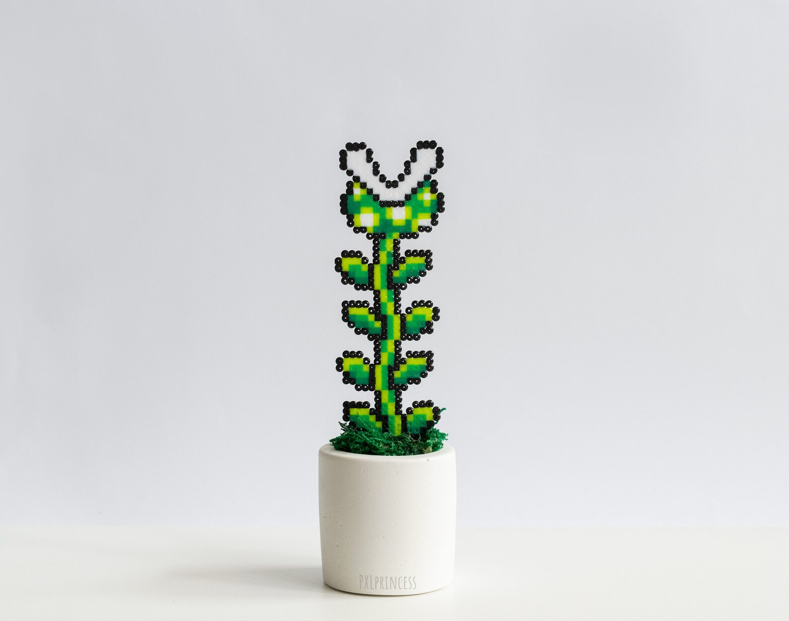 Super Mario Pixel Plant in Concrete Pot Potted Plant Perler | Etsy UK