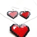 8bit Hearts Set Earrings Necklace 8 Bit Pixel Art Life Jewelry Hama ...