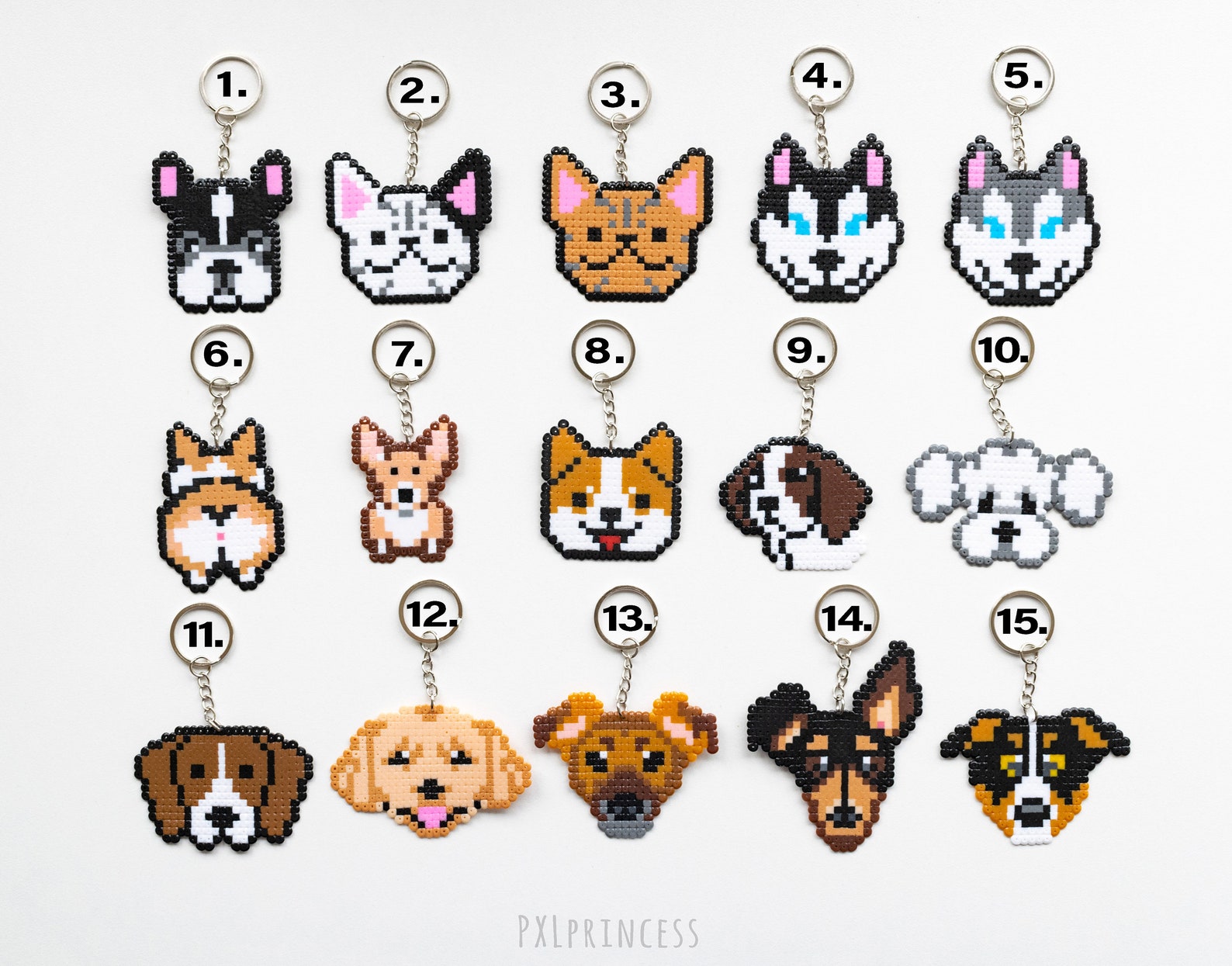 Corgi perro llavero Pixel arte Corgi trasero 8 bit Shiba | Etsy