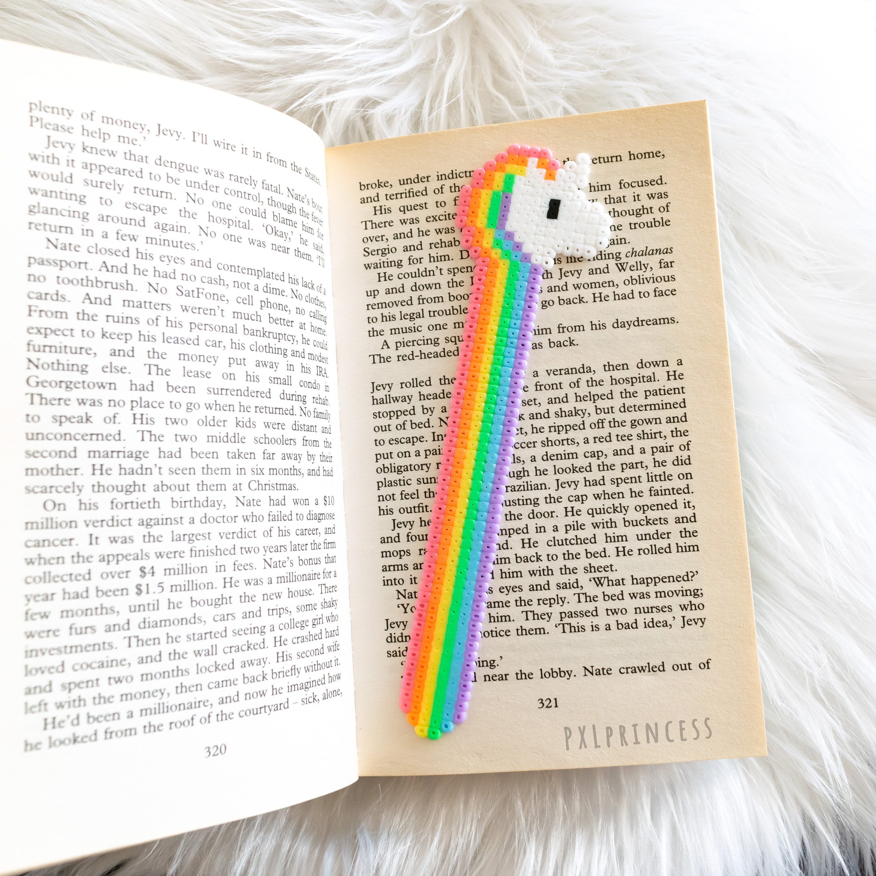 Unicorn Bookmark Pixel Art Rainbow Hama Perler Beads Stationery ...