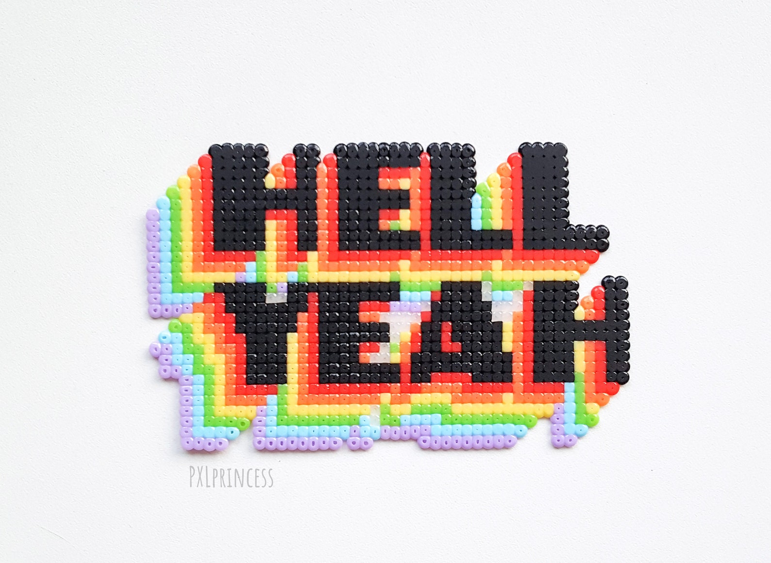 Hell Yeah Pixel art magnet Hama perler beads 8 bit decor | Etsy