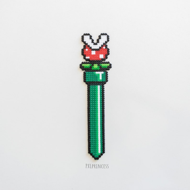 Super Mario Yoshi Bookmark Pixel Art Piranha Nintendo Hama - Etsy