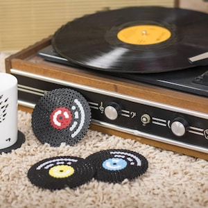 Vinyl Coaster Retro Classic 70s 80s Home Decor Pixel Vinyl Record ...