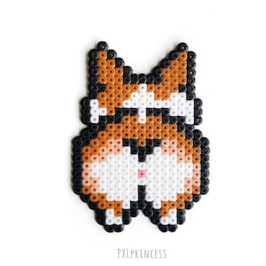 Corgi Dog Keychain Pixel Art Corgi Butt 8 Bit Shiba Golden Retriever ...