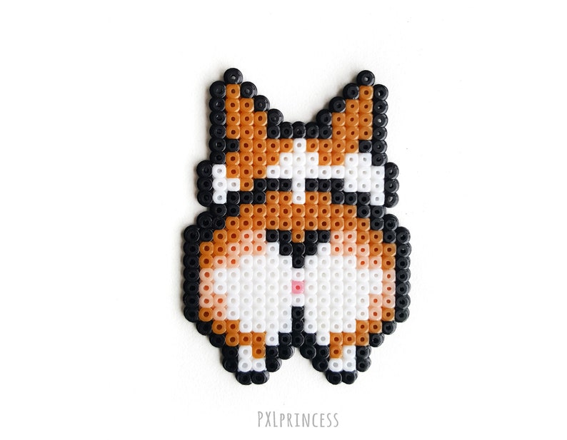 Corgi perro llavero Pixel arte Corgi trasero 8 bit Shiba - Etsy México