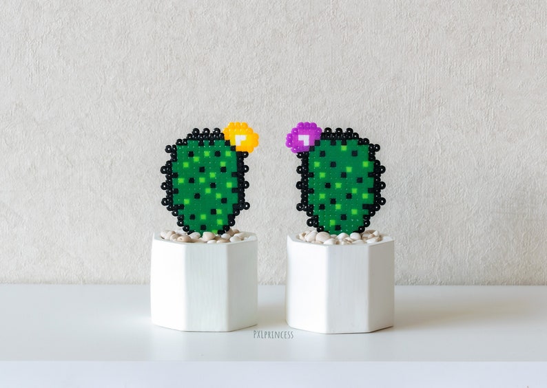 Pixel Cacti in Handmade Pot Cactus 8 Bit Artificial Succulent - Etsy