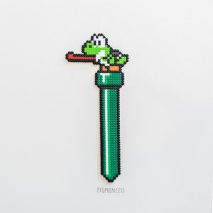 Super Mario Yoshi Bookmark Pixel Art Piranha Nintendo Hama Perler Beads ...